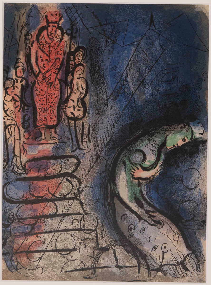Marc Chagall : Ahasverus vertreibt Vashti - Assuérus chasse Vashti - A ...